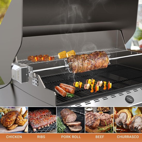 BBQ Rotisserie Forks Chrome-Plated Meat Forks Clamp with Lock Screw for ...