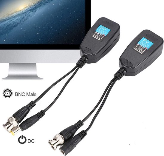 Adaptateur émetteur-récepteur passif coaxial BNC pour Power vers RJ45 ...