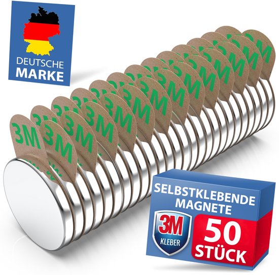 REORDA Neodymium Magneten [STERKE 3M LIJM] Maxi-Pack 50 stuks (8x1mm ...