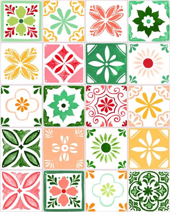 IXXI Colorful Mediterranean Tiles Collage Box, Karen Menzenbach - 80 x ...