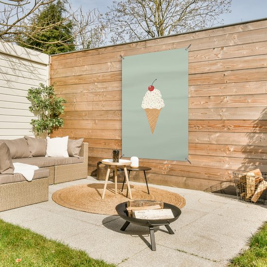 Tuinposter 80x120 cm - Tuindecoratie Illustratie - Ijsje - Spikkels ...