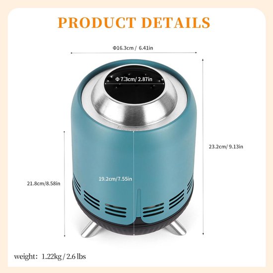 Portable Tabletop Fire Pit - 9 Inch, Low Smoke Burning Mini Outdoor ...