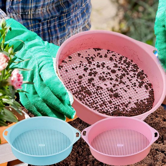 Zeynomax - Tuinzeef set van 2 ronde zeven voor aarde, stenen, compost ...
