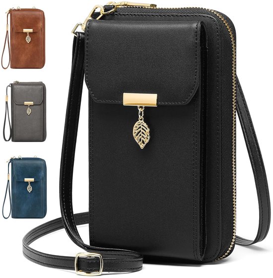 Crossbody telefoontas voor dames - RFID-blokkerend - Leer | bol