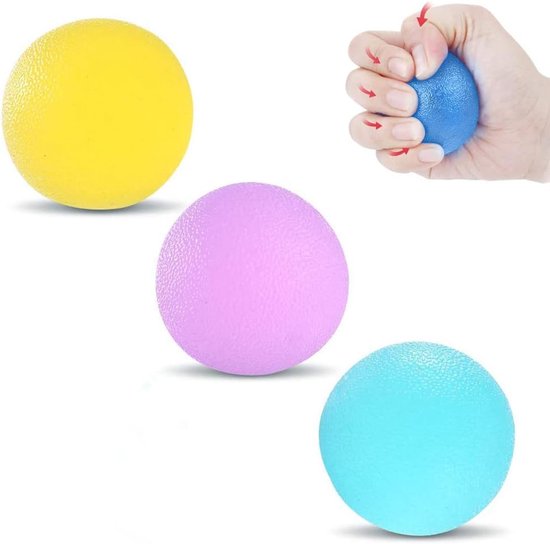 Hand Therapy Ball - Silicone Hand Trainer Set van 3 - Finger Wrist ...