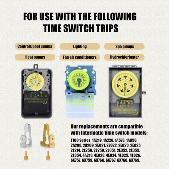 Allecto Plus - Time Switch Trippers voor zwembad timer - 12 stuks, Set ...