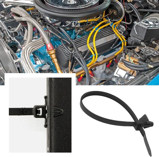 Allecto Plus - 100 stuks Push Mount Chassis Kabelbinders voor Thuis, Bouw en Auto -... | bol