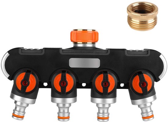 4-weg waterverdeler - voor tuinirrigatie - verstelbare uitgangen | bol