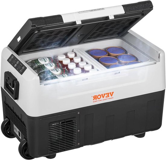 35L Cool Box 12/24V Roll-Up Electric Freezer 2-in-1 Double Zone Car ...