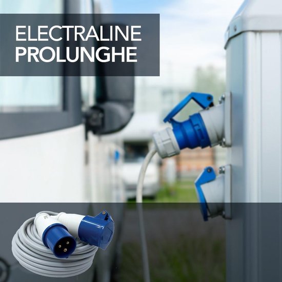 RFWR® Verlengkabel 20 m met industrieel stopcontact voor camper ...