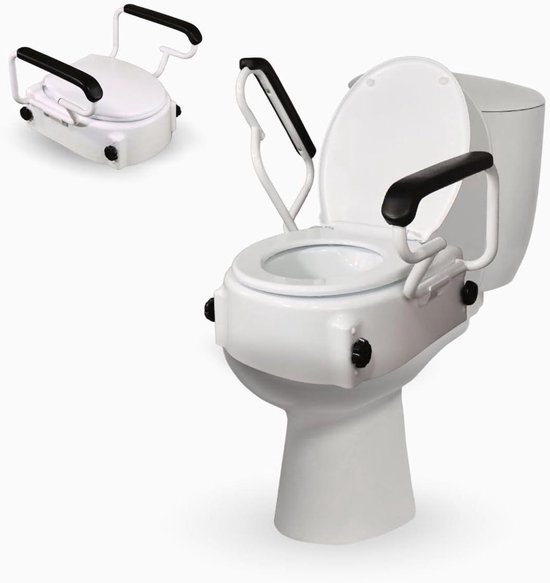 Toilet riser with lid, 17 cm height, adjustable and tiltable, with ...