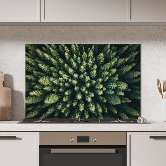 Spatscherm keuken 80x55 cm - Kookplaat achterwand Bomen - Naaldwoud ...
