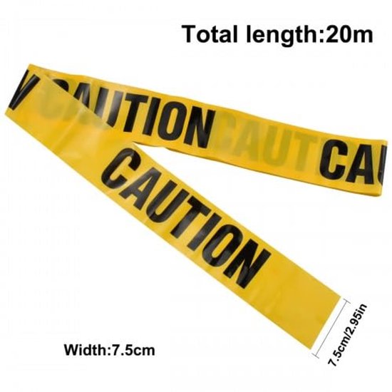 Warning Tape - 7cm x 20m - Geel Zwart - Veiligheidsband - Niet ...