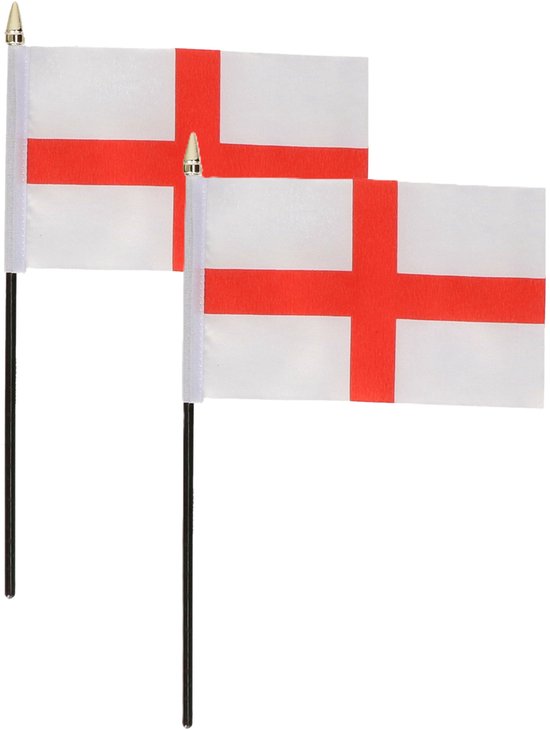 Engeland St George - 6x - mini vlaggetje van 10 x 15 cm op stokje ...