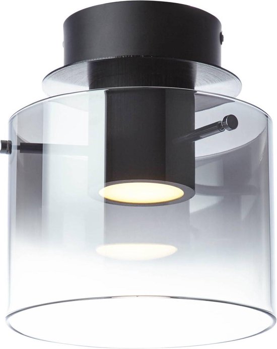 BRILLIANT lamp Beth LED plafondlamp 1 flg zwart / rookglas | 1x 10W LED ...