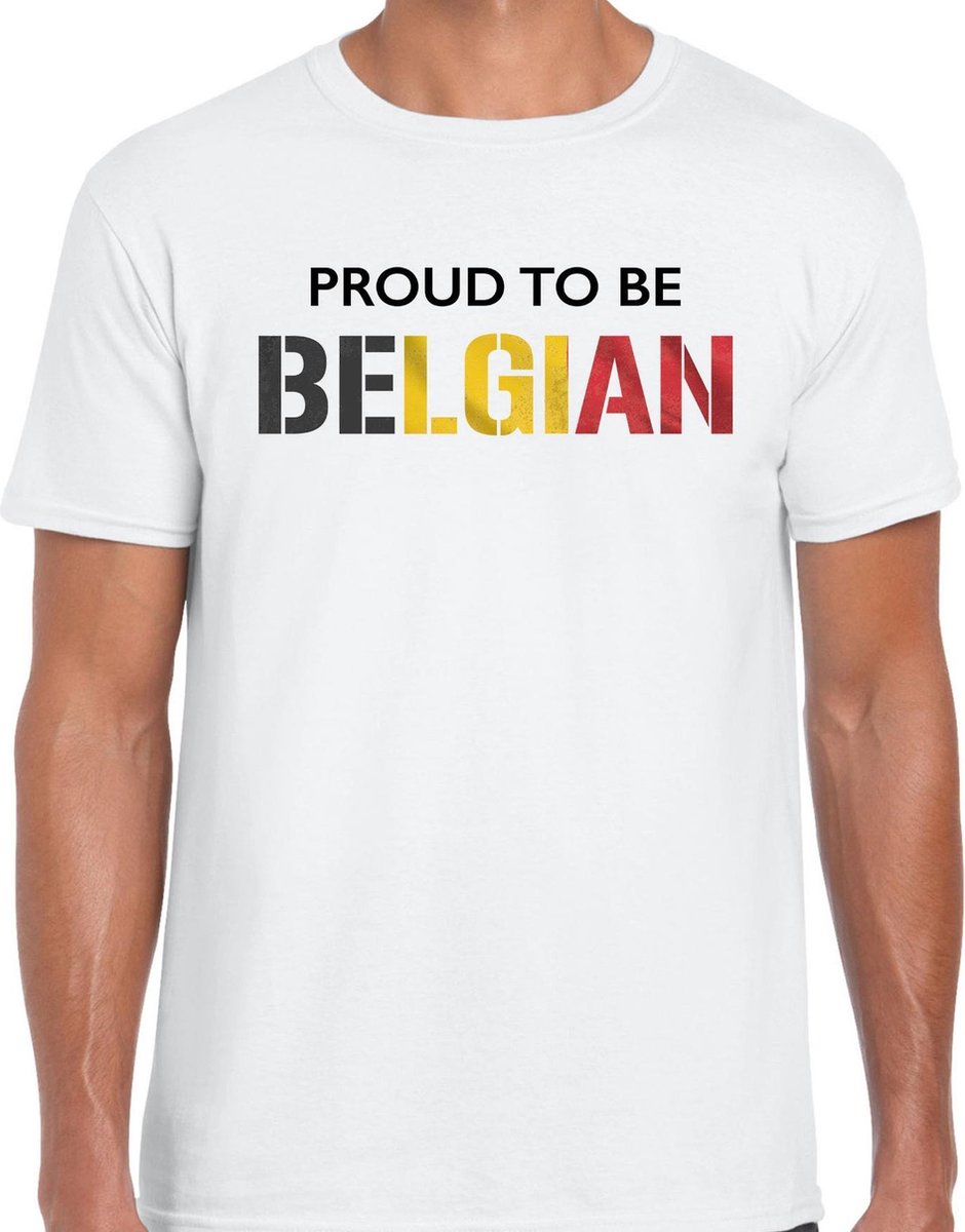 Belgie Proud to be Belgian landen t-shirt - wit - heren - Belgie landen ...