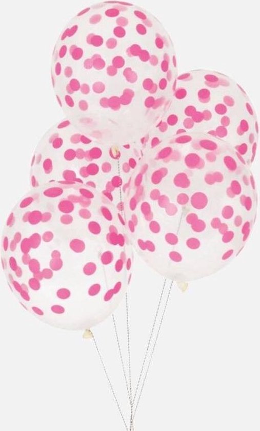 Ballon confetti roze ø 30 cm 6 stuks - . | bol