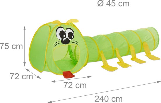 relaxdays kruiptunnel rups - grote kindertunnel - duizendpoot ...