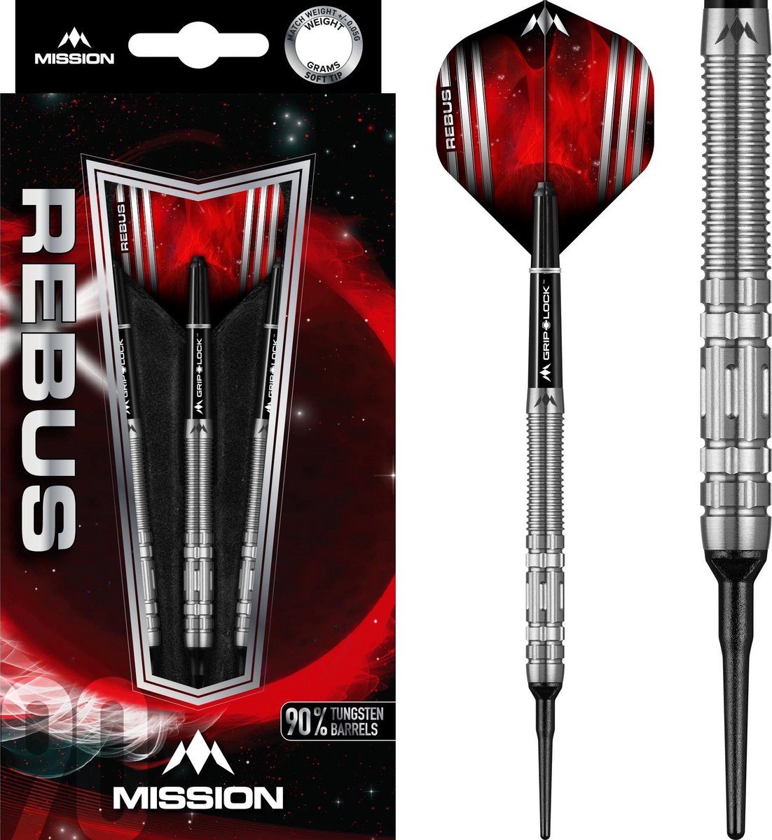 Mission Rebus M1 90% Soft Tip - Dartpijlen - 20 Gram | bol.com