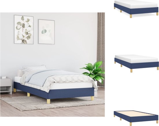 vidaXL Bedframe Blauw - 203 x 93 x 25 cm - Multiplex Lattenbodem - Bed ...