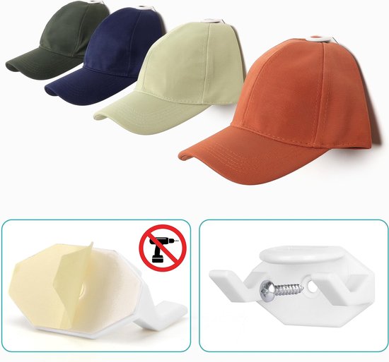 Belle Vous 16 haakjes zelfklevend voor petten - Alternatief voor petten ...