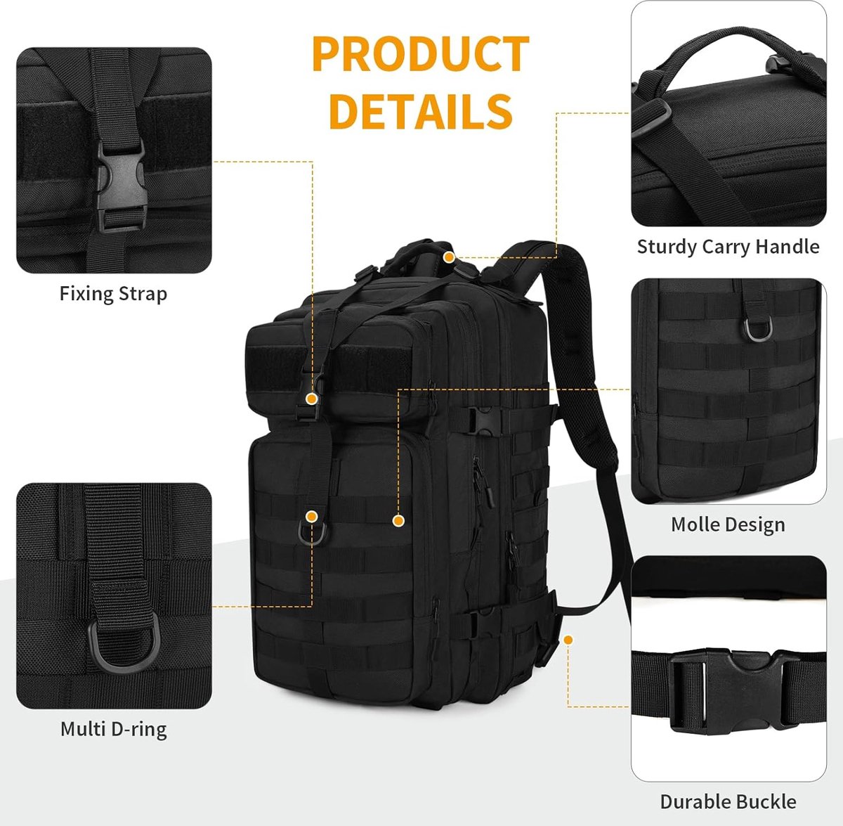 Tactische rugzak, 45 liter, militaire wandelrugzak, Molle ...