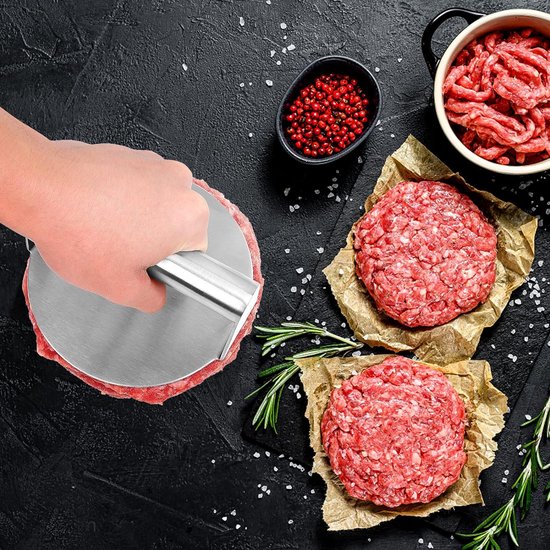 Burgerpers - Roestvrij staal hamburger smasher - 13,5 cm | bol