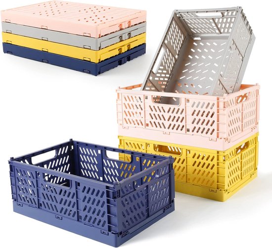 Plastic Opvouwbare Opbergdoos 4 Pack 12 "x 8" x 4.7 "Opbergdozen voor ...