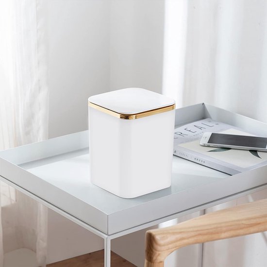 yuejuhe Small Table Rubbish Bin, Mini 2 L, Table Waste Bin with Lid for ...