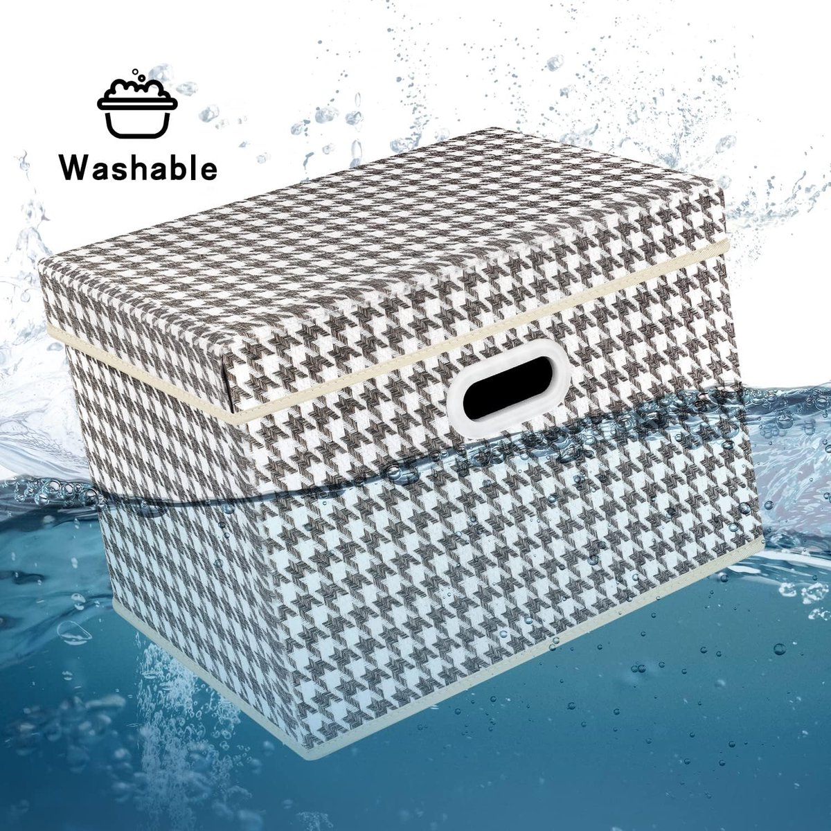 Opvouwbare opbergdozen met deksel, groot, opbergdozen met deksel ...