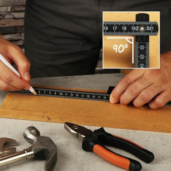 Vouwmeter - Vouwmeter 2 Meter - Zwart | bol.