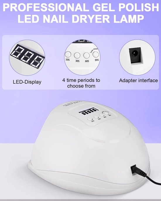 Timé - Nagellamp - UV Lamp voor Nagels - Gellak - Polygel - Krachtige ...