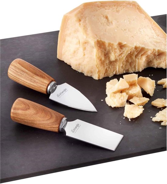 Triangle Parmezaan Kaasmes met Punt Lemmet - Essenhouten Heft ...