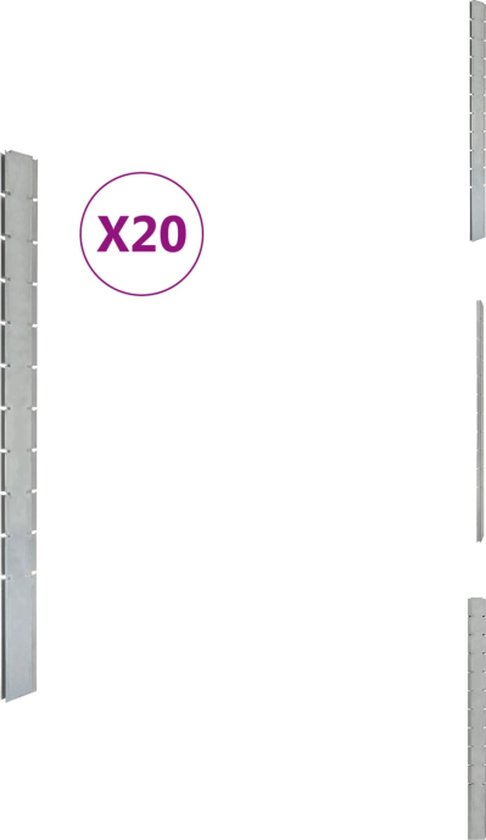 vidaXL Schuttingpaal - Staal - 19 x 4 x 260 cm - Gegalvaniseerd ...