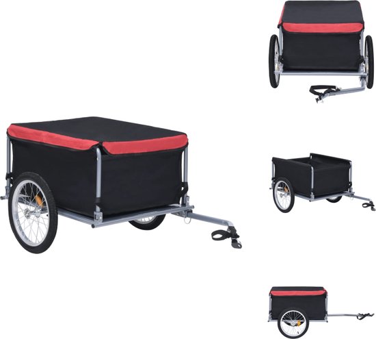 vidaXL Fietstrailer - Fietskar - Zwart/Rood - 136x72x58 cm ...