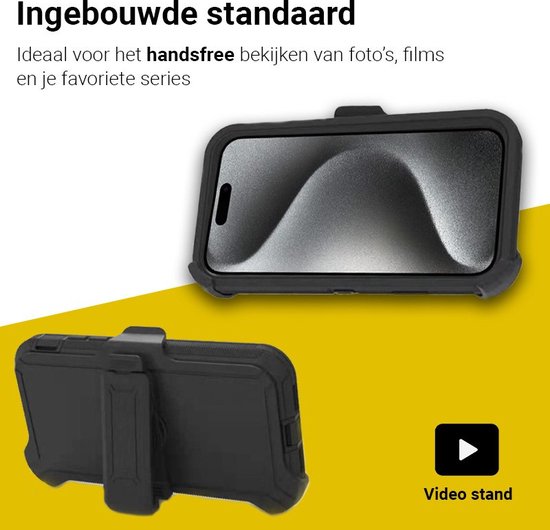 Mobiq - Rugged Defender iPhone 11 Pro Max Hoesje - zwart | bol