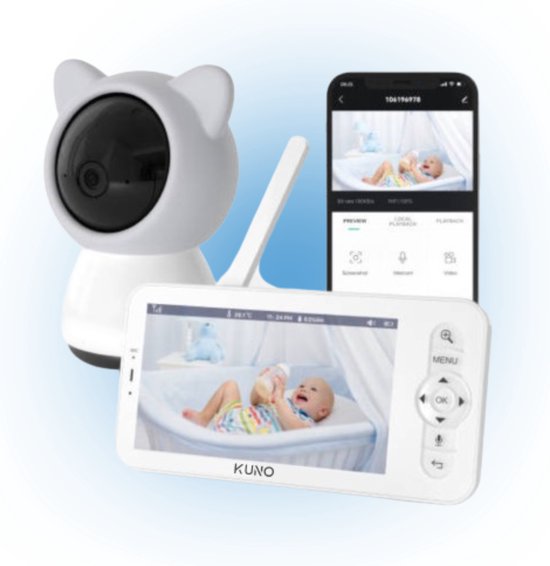 Kuno Connect 1 - Babyfoon - Baby monitor met app - Baby camera met ...
