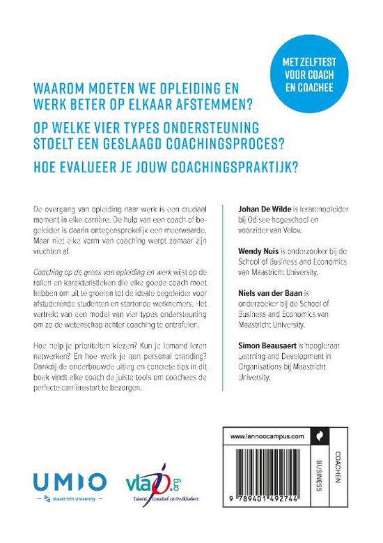 Coaching op de grens van opleiding en werk | 9789401492744 | Wendy Nuis ...