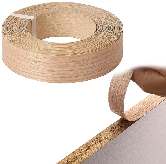 Ronte - Eiken randemmer 22 mm x 8 m - Rol om op te strijken - Echt hout ...