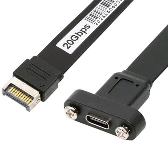 NFHK USB 3.2 20Pin Type-E IDC Front Panel Header to USB-C Type-C Female ...