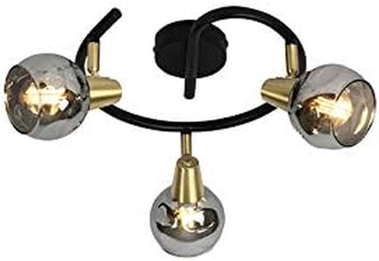 Art Deco Rookglas Plafondlamp 44,5 cm - 3-Light E14 - Geschikt voor LED ...