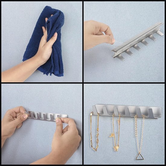 3 Pack Metal Chain Pendant Holders - Zelfklevende Wandbevestigingen ...