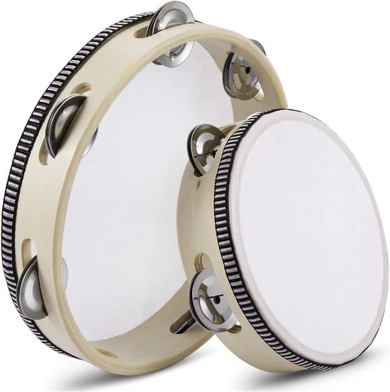 Set van 2 Houten Tamboerijns - Handzaam Percussie Instrument met ...