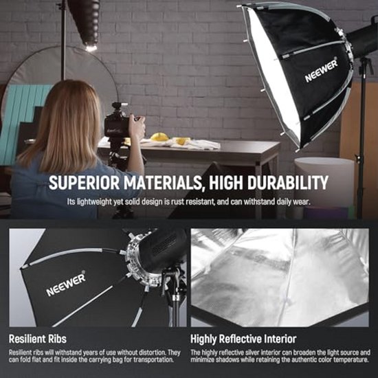 28 inch achthoekige softbox met Bowens mount en honingraat grid ...