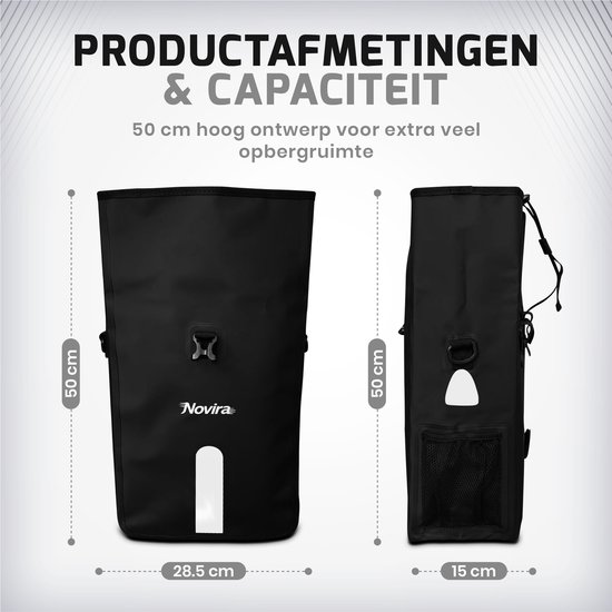 Enkele Fietstas – 50 cm – 16 Liter – Waterdicht – Fietstas ...