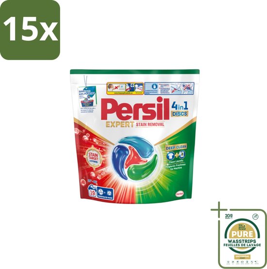 15 x Persil - Wasmiddelcapsules - Discs Stain Removal - 19 Capsules ...