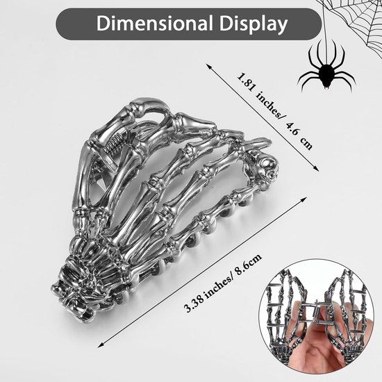 Gothic Klem met Skeletten voor Dik Haar - Punk & Cosplay Accessoire | bol