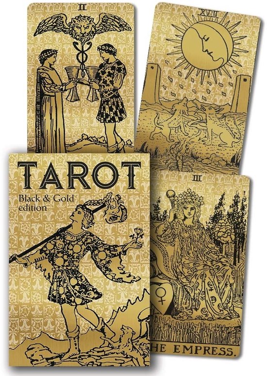 Luxe Tarotkaarten Set Zwart en Goud met 78 Kaarten en Handleiding | bol