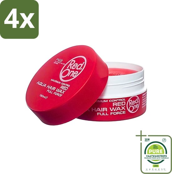 Red One Aqua Hair Wax Red 150 ml - Voordeelverpakking - 4 stuks ...