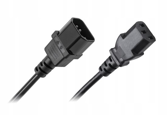 Stroomkabel IEC C13 C14 Verlengsnoer 1.8m voor PC, Printer, Monitor | bol
